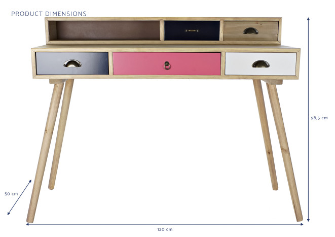 Desk MDF Wood Natural – Contemp Interiors Malta